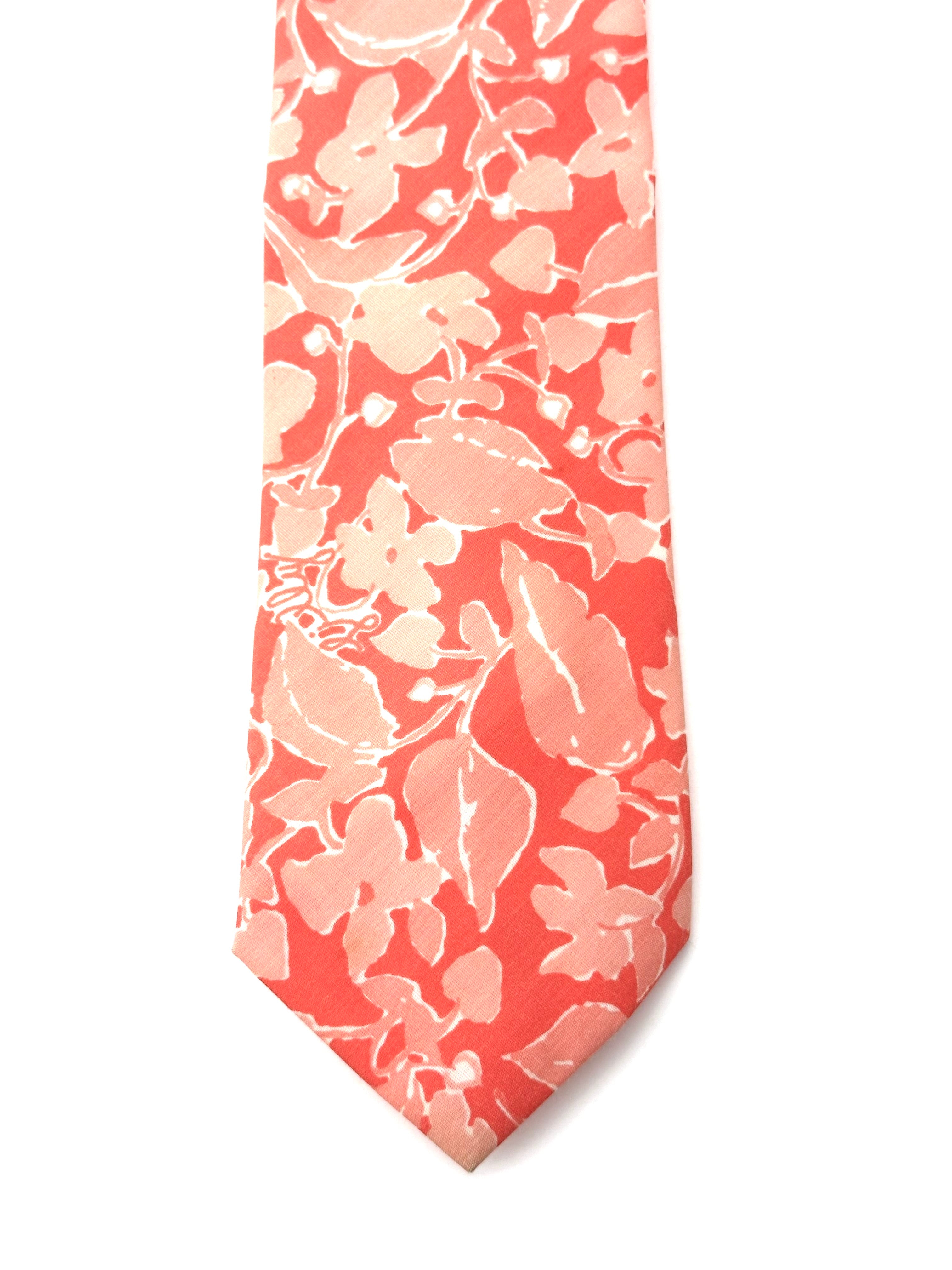 1970s Lilly Pulitzer Coral Colored Floral Cotton Tie – Ladybug Vintage